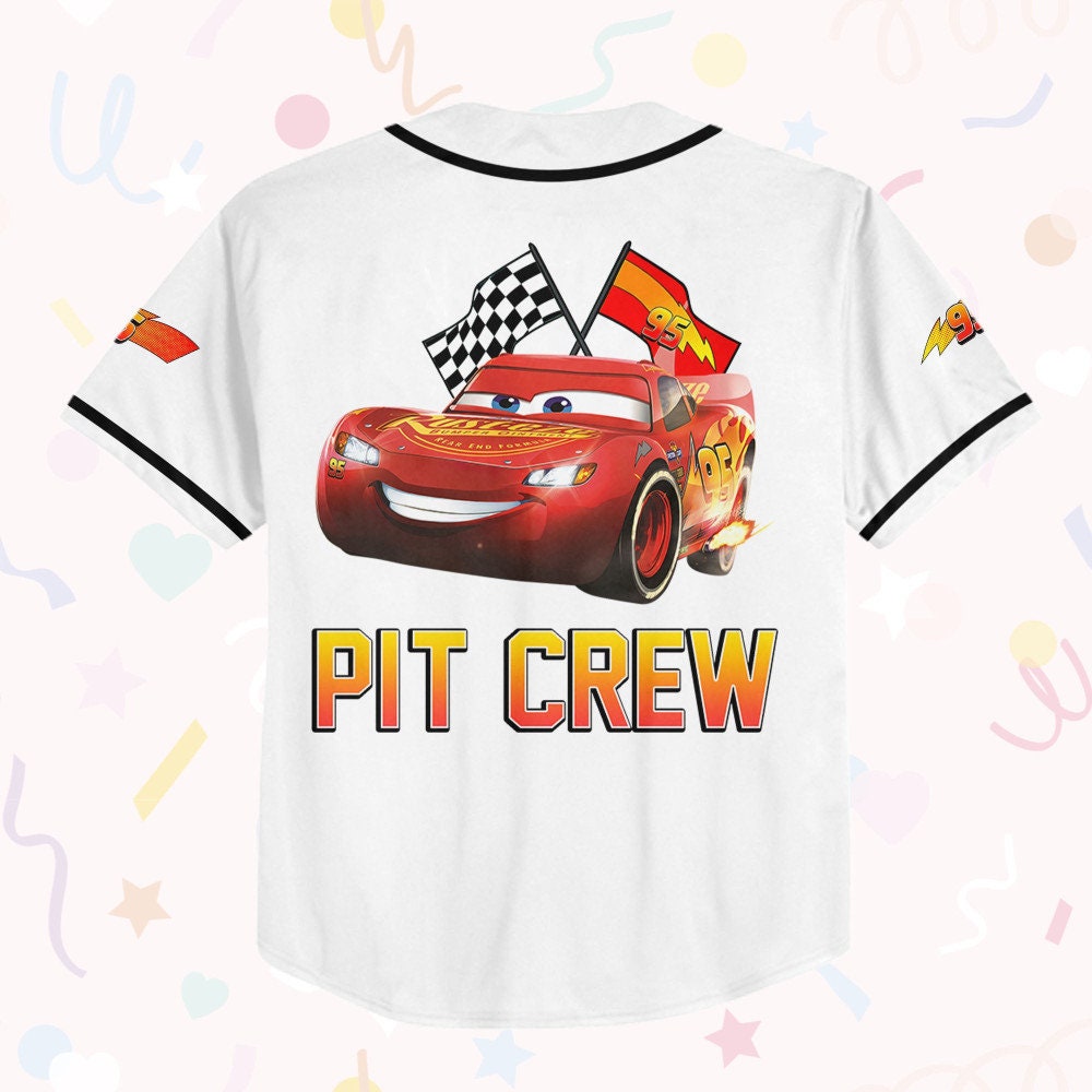 Personalize Cars Lightning Mcqueen Pit Crew, Custom Text Baseball ...