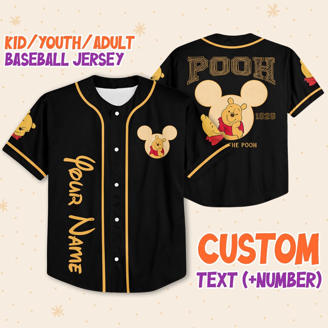 Personalize Disney Winnie the Pooh Jersey, Youth, Adult Disney Baseball ...