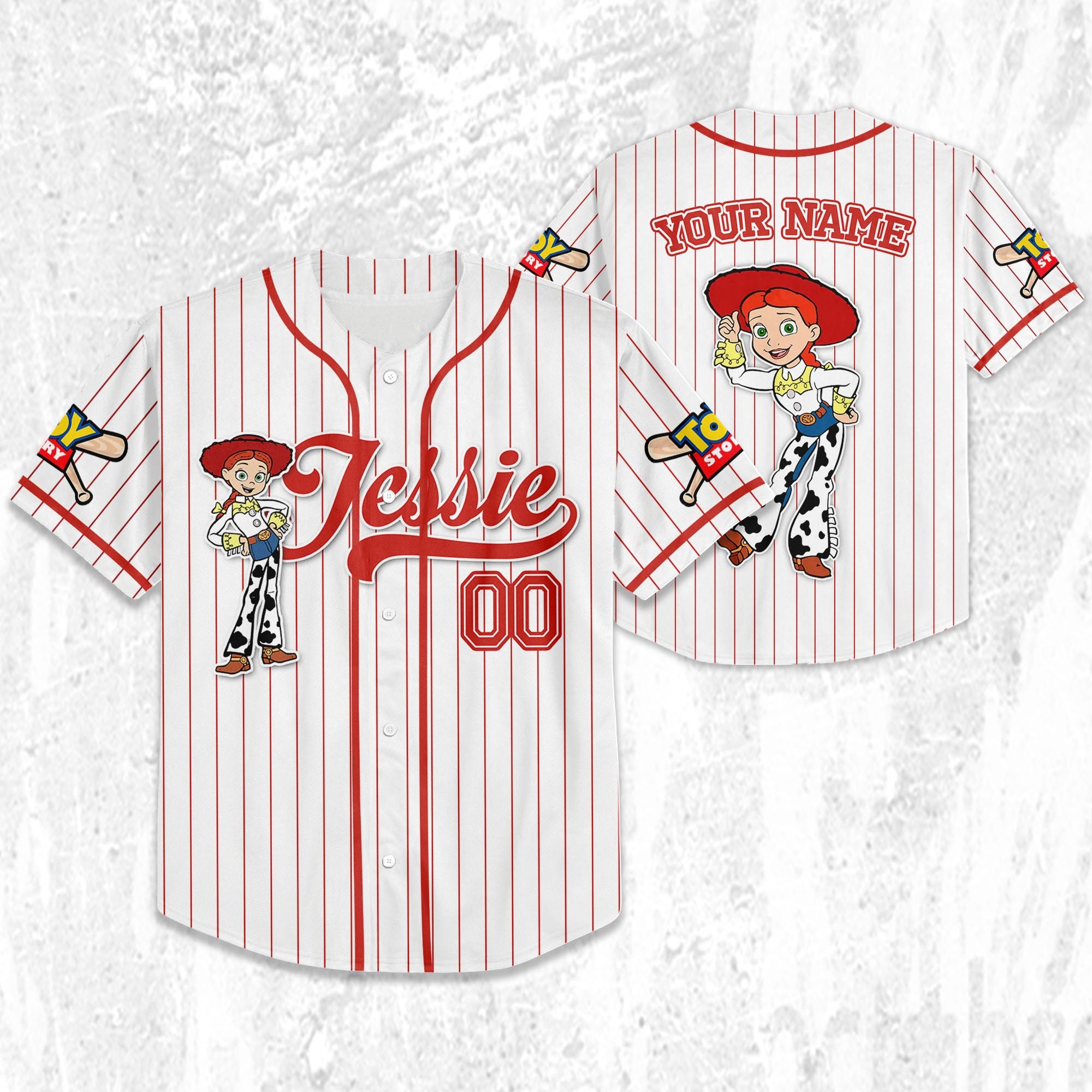 Custom Disney Toy Story Jessie Baseball Jersey, Sheriff Woody Buzz ...