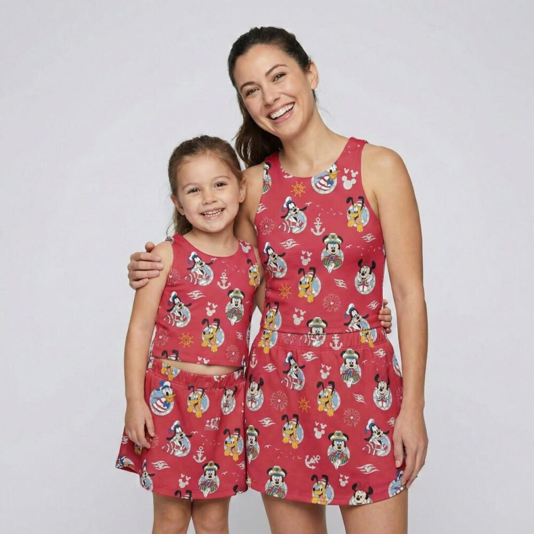 Vibrant Red Nautical Mickey and Friends Activewear Set, DCL Pirate ...