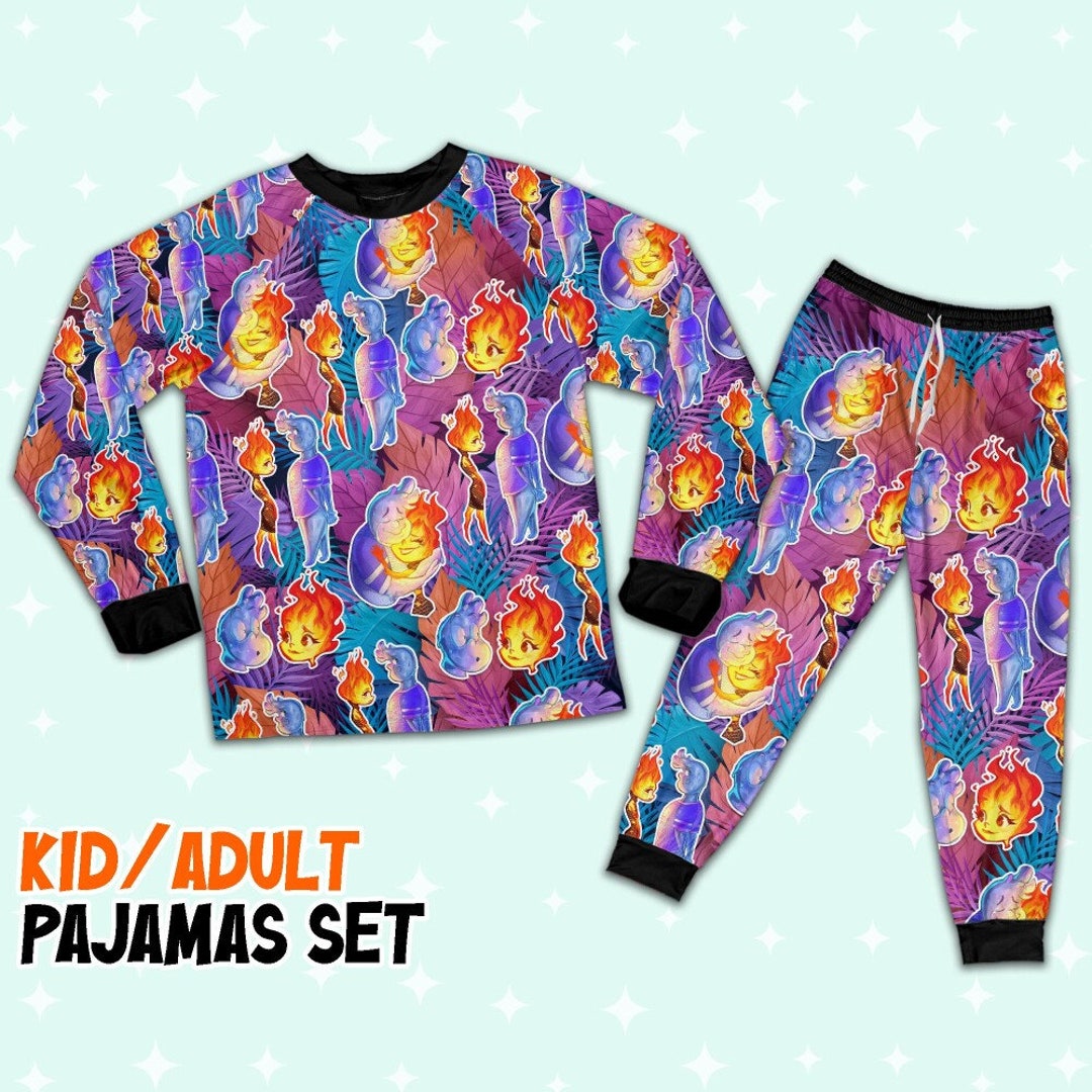 Disney Pixar Elemental Colorful Summer Tropical Pajamas Set, Disney ...