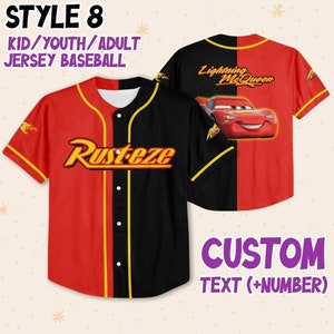 Custom Cars Lightning Mcqueen Baseball Jersey Team Jersey Collection ...