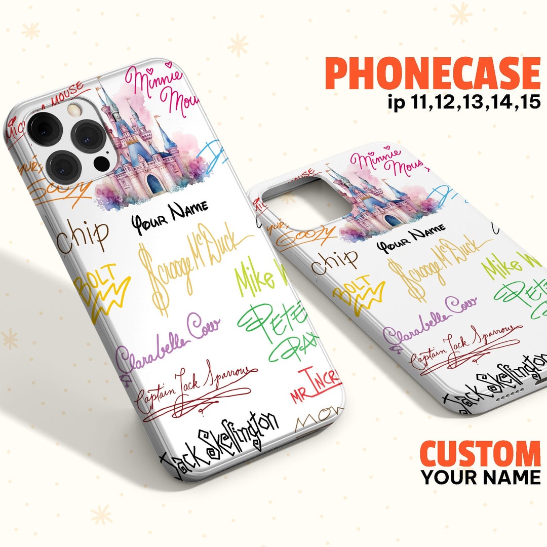 Custom Disney Character Signatures Colorful Phonecase, Personalied ...