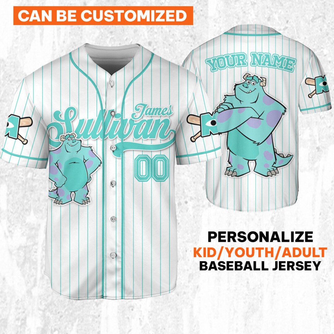 Custom Disney Monster Inc James Sullivan Baseball Jersey, Gift for Kids ...