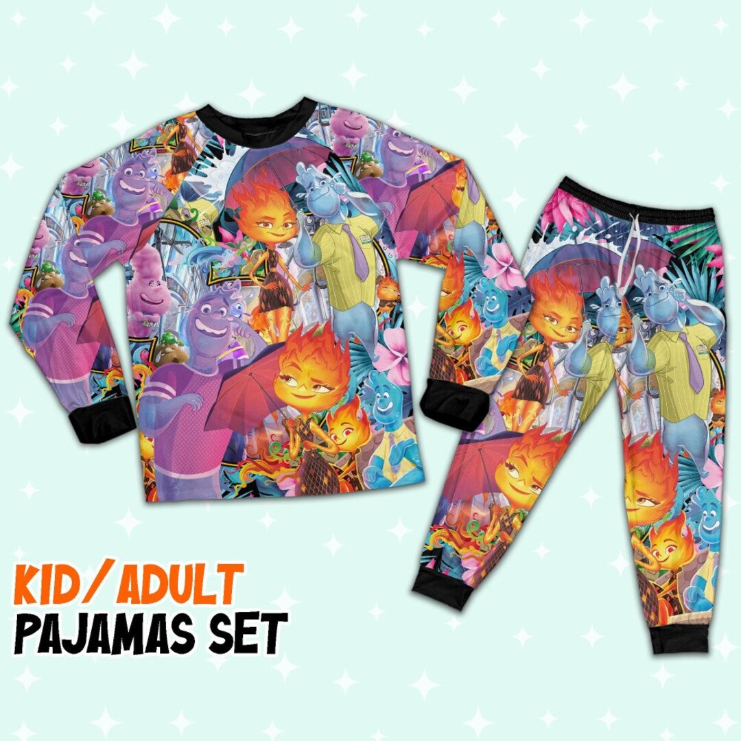 Disney Pixar Elemental Tropical Summer Pajamas Set, Disney Birthday ...