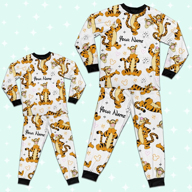 Custom Disney Friends Tigger Colorful Pajamas Set, Disney Matching ...