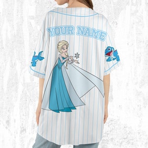 Custom Disney Princess Elsa Frozen Jersey, Disney Baseball Jersey ...