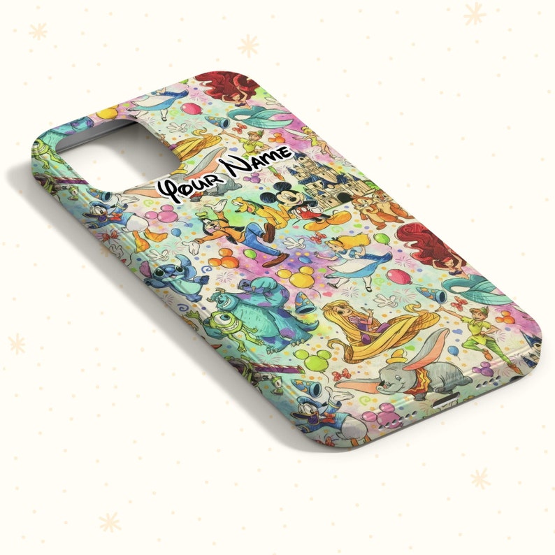Custom Disney Famous Characters Colorful Team Phonecase, Personalied ...