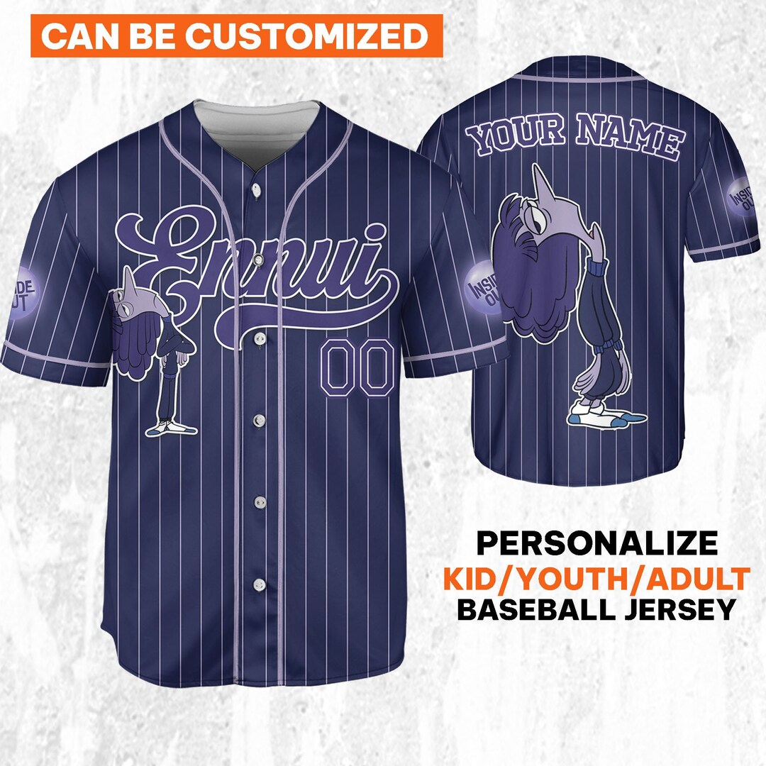 Custom Disney Inside Out Ennui Simple Navy Baseball Jersey, Disney ...