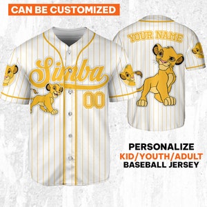 Custom Disney the Lion King Simba Simple Stripe Jersey, Gift for Kids ...