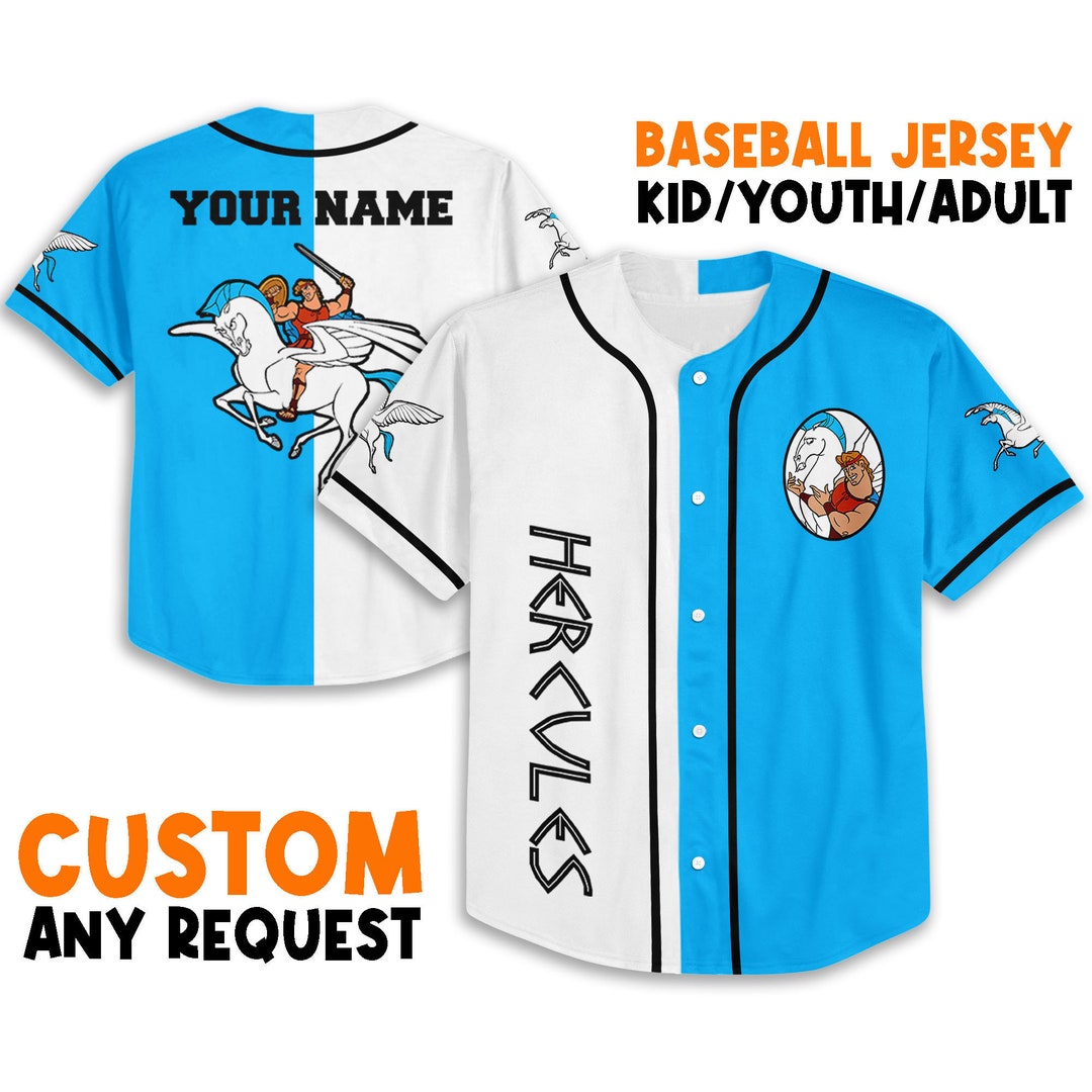 Custom Hercules and Pegasus Jersey, Disney Baseball Jersey Sports, Cute ...