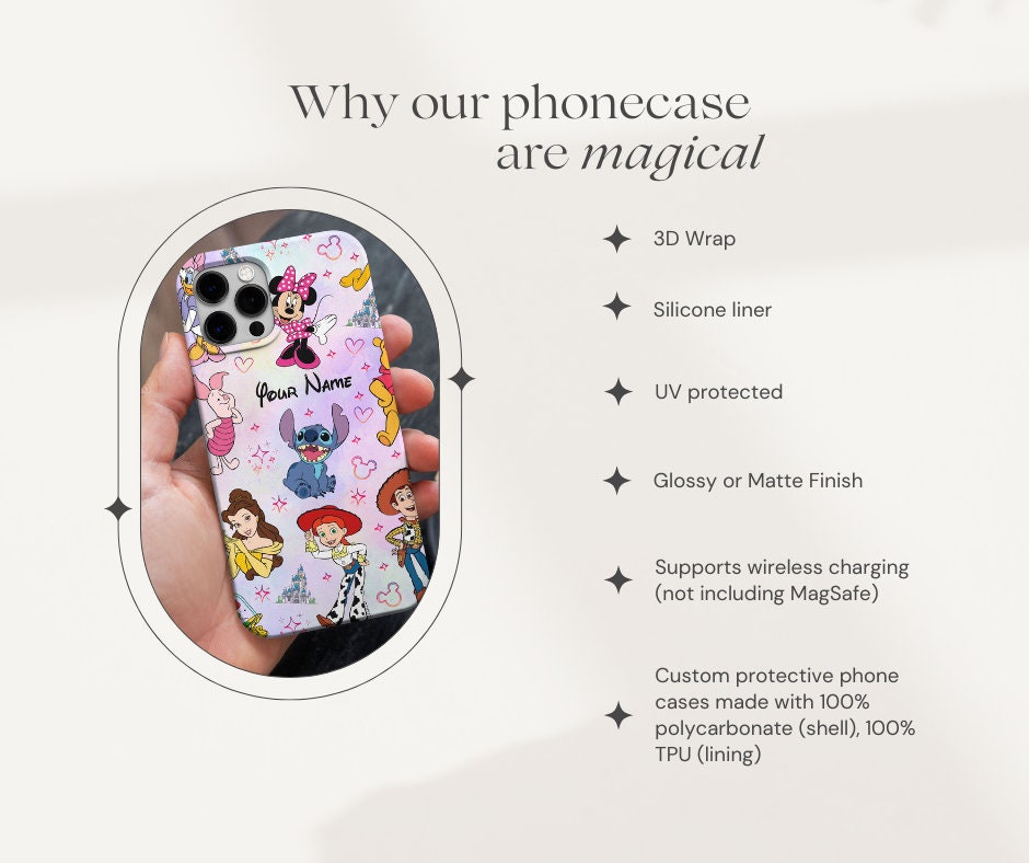 Custom Disney Famous Characters Colorful Team Phonecase, Personalied ...