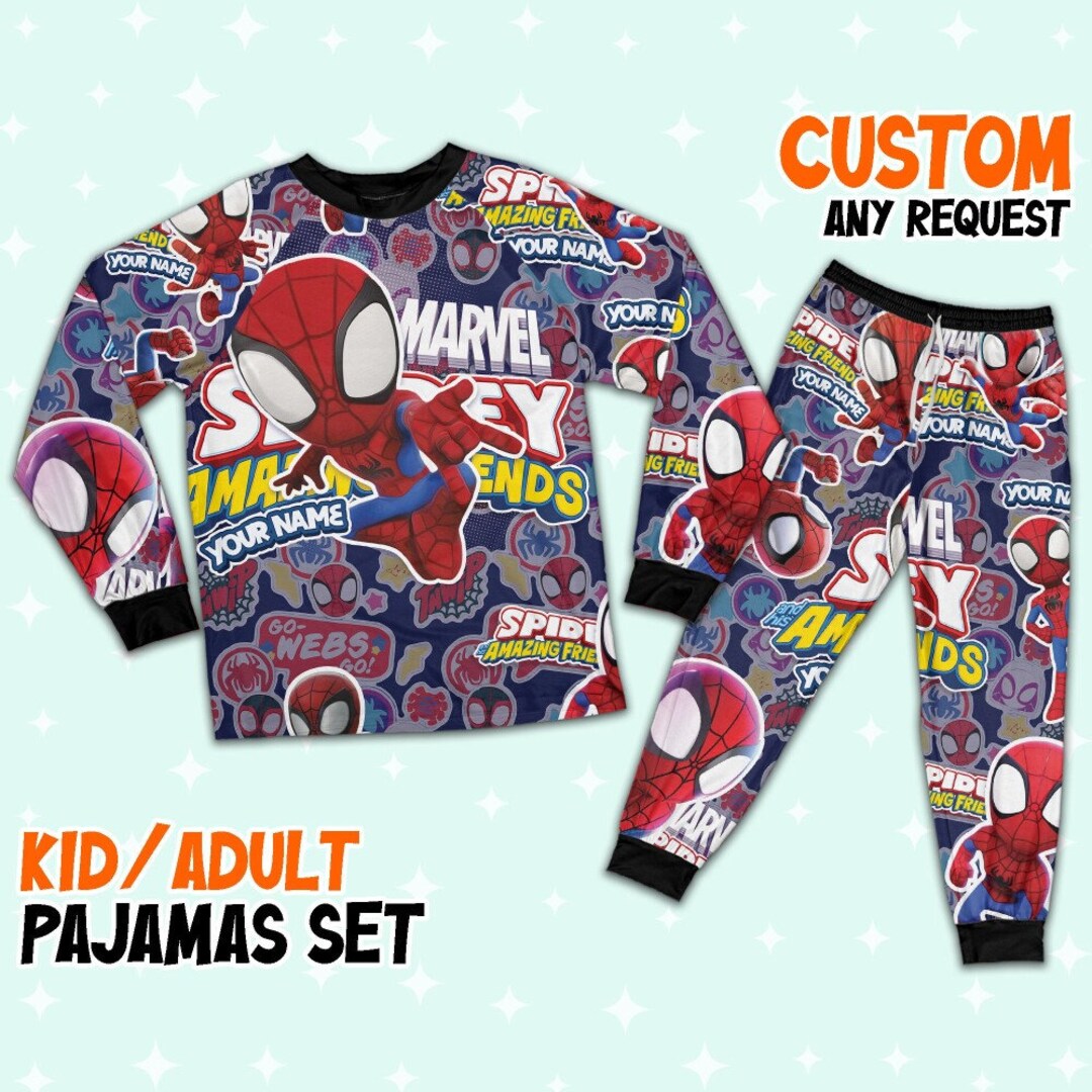 Personalized Name Spidey and His Amazing Friends Cute Pajamas, Holiday ...