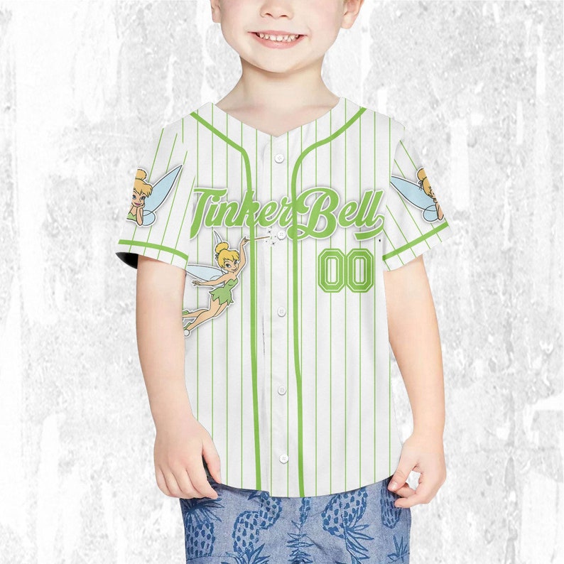 Custom Disney Tinkerbell Simple Stripe Jersey, Disney Baseball Team ...