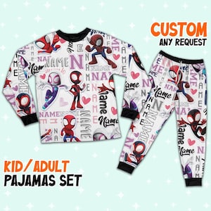 Personalized Name Spidey and His Amazing Friends Pajamas, Spider-man ...