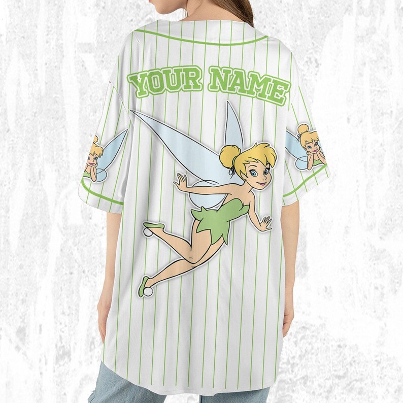 Custom Disney Tinkerbell Simple Stripe Jersey, Disney Baseball Team ...