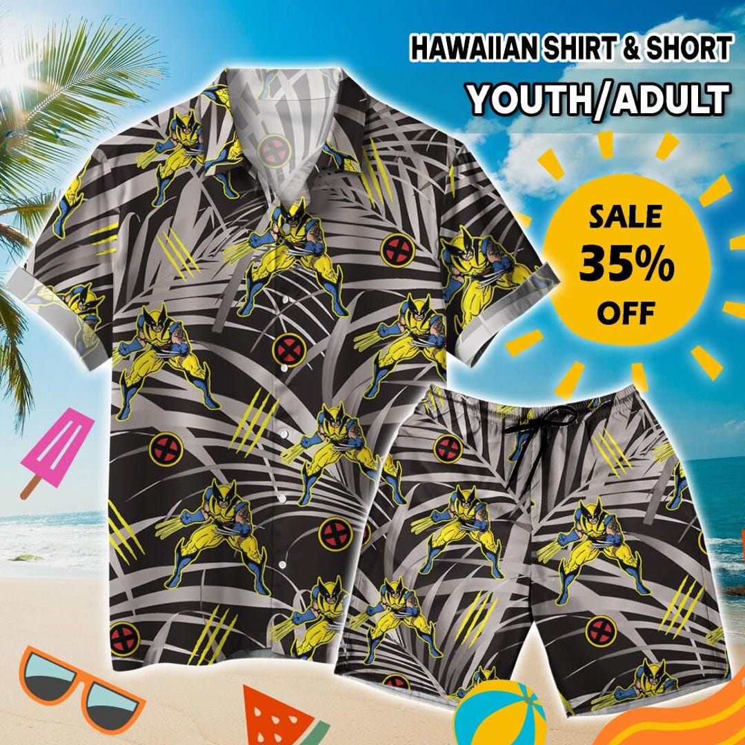 Marvel Wolverine Brutal Beach Hawaiian, Wolverine Beach Disney Hawaii ...