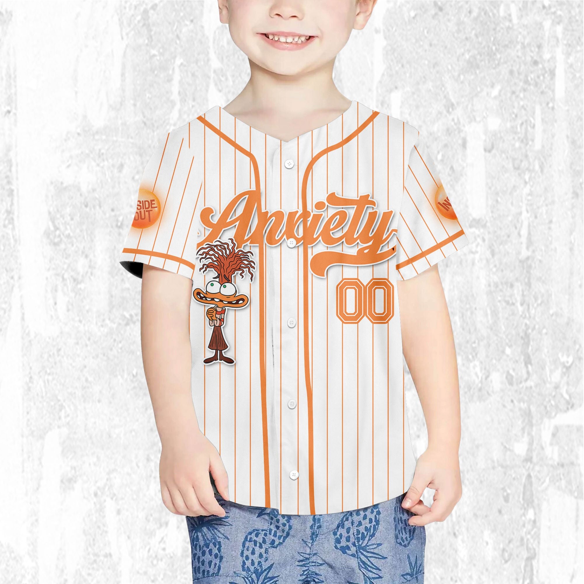 Custom Disney Inside Out Anxiety Simple Baseball Jersey, Disney ...