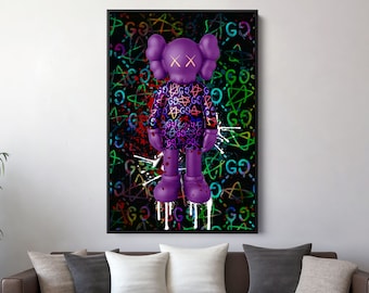 Graffiti Kaws Wall Art - Etsy