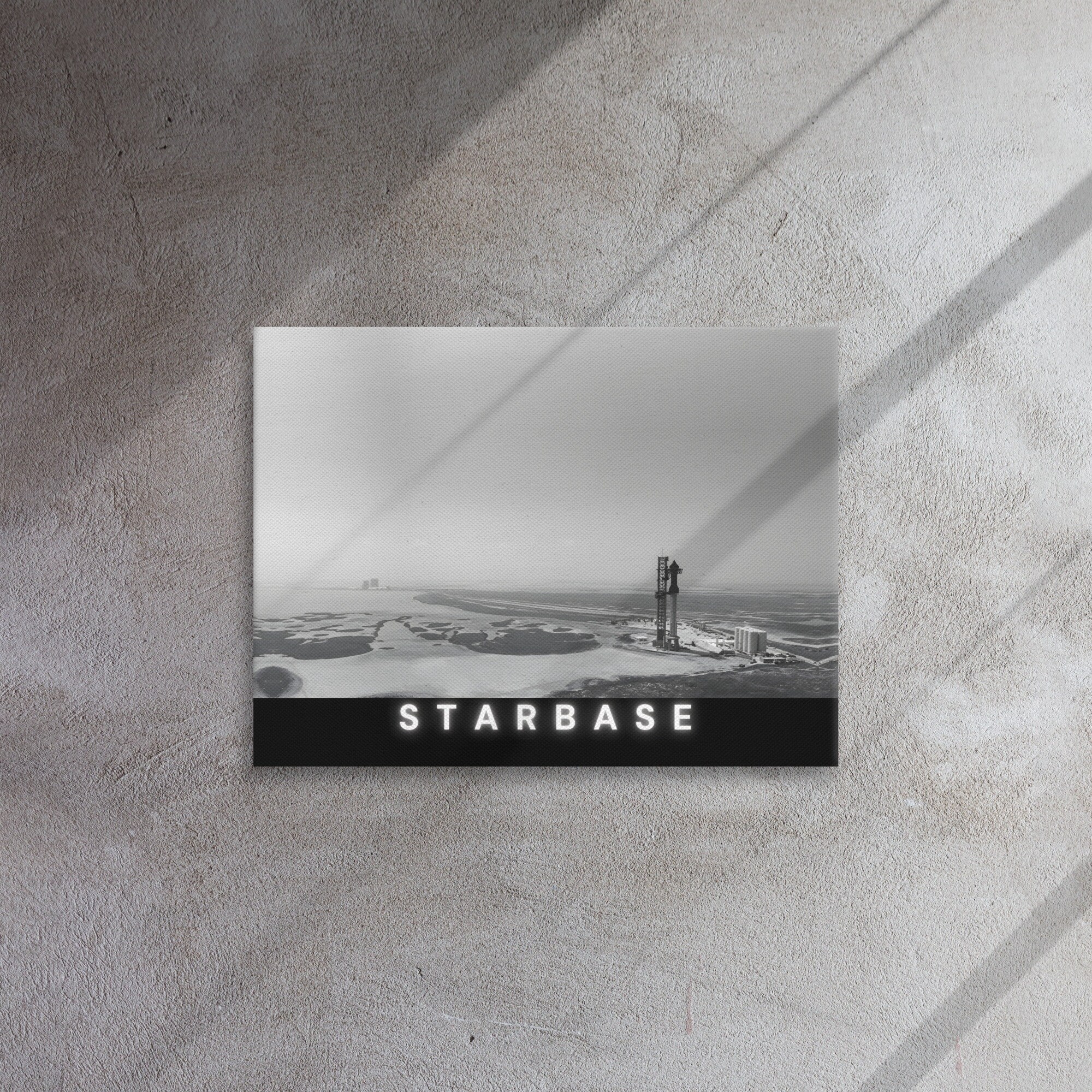 Spacex Starbase Starship Black and White Thin Canvas Print - Etsy