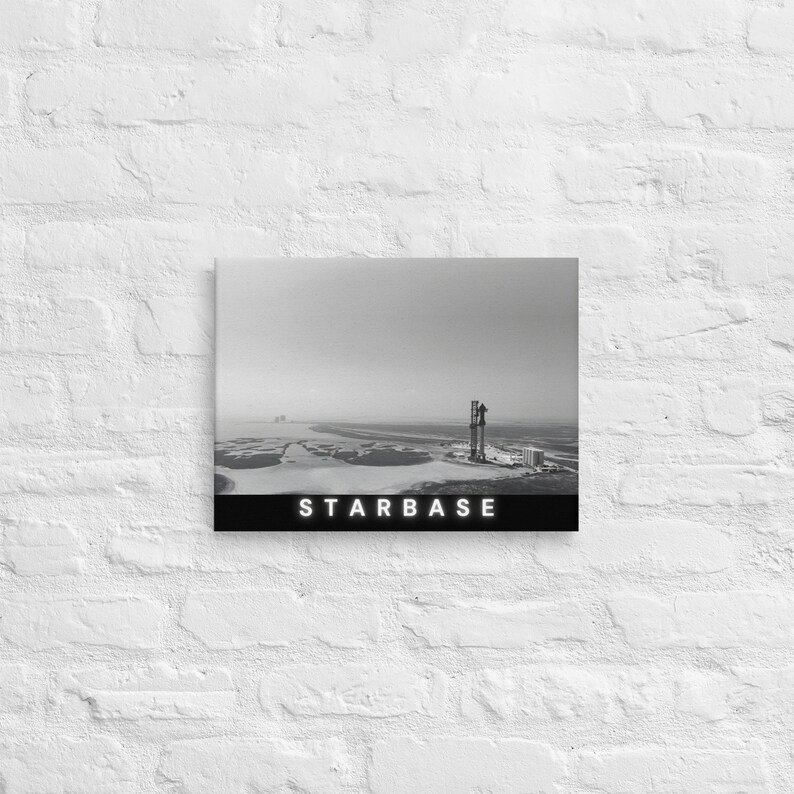 Spacex Starbase Starship Black and White Thin Canvas Print - Etsy
