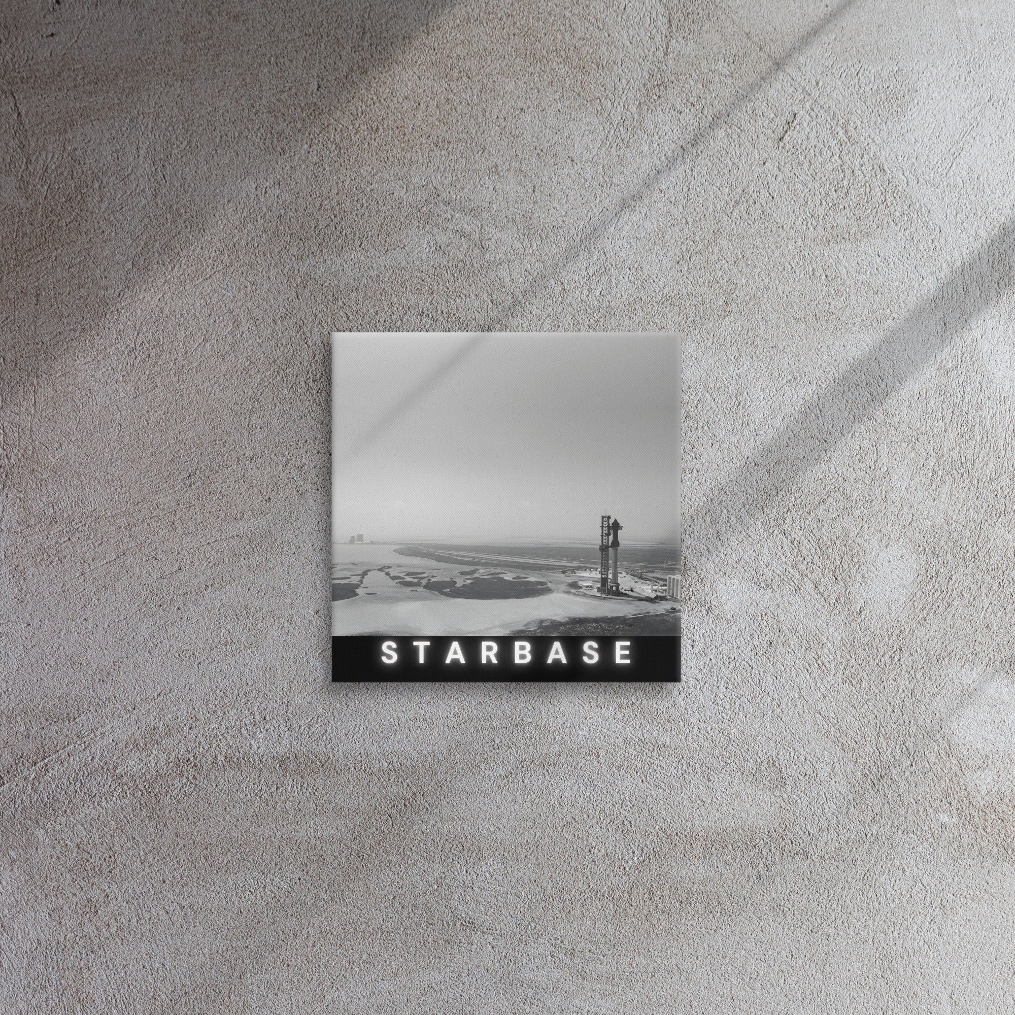 Spacex Starbase Starship Black and White Thin Canvas Print - Etsy