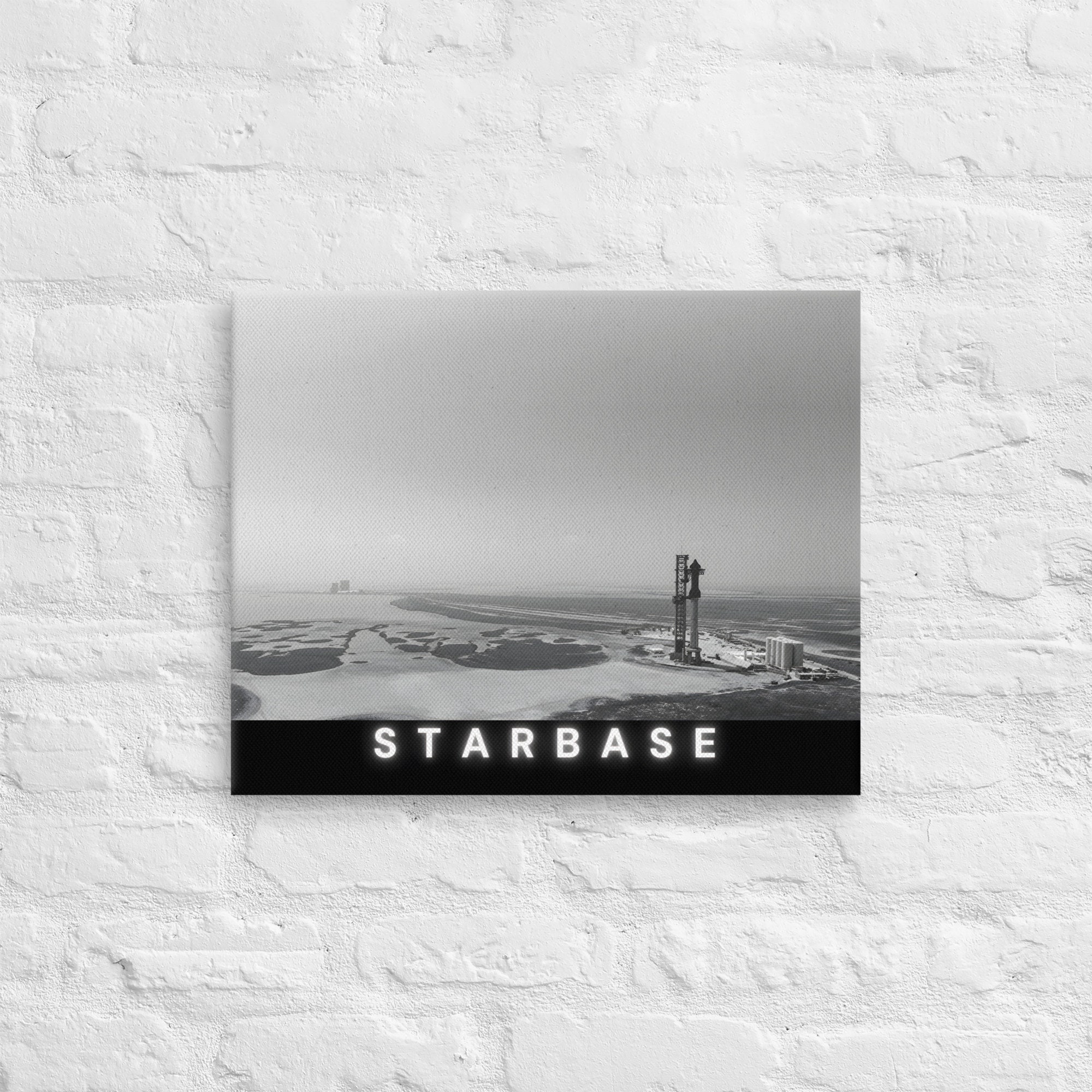 Spacex Starbase Starship Black and White Thin Canvas Print - Etsy