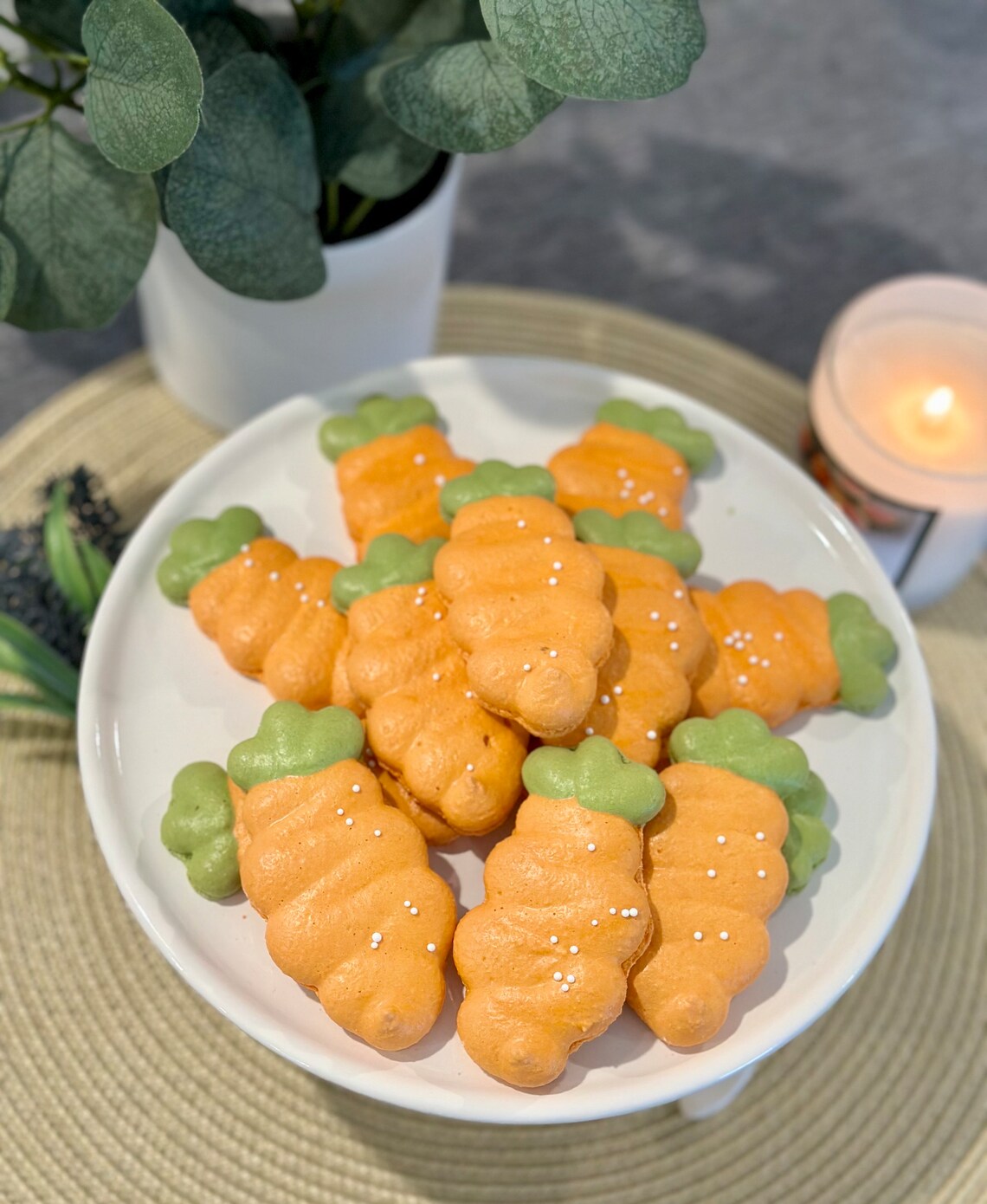 Carrot Macaron Template, Macaron Designs, Digital Prints, Easter ...