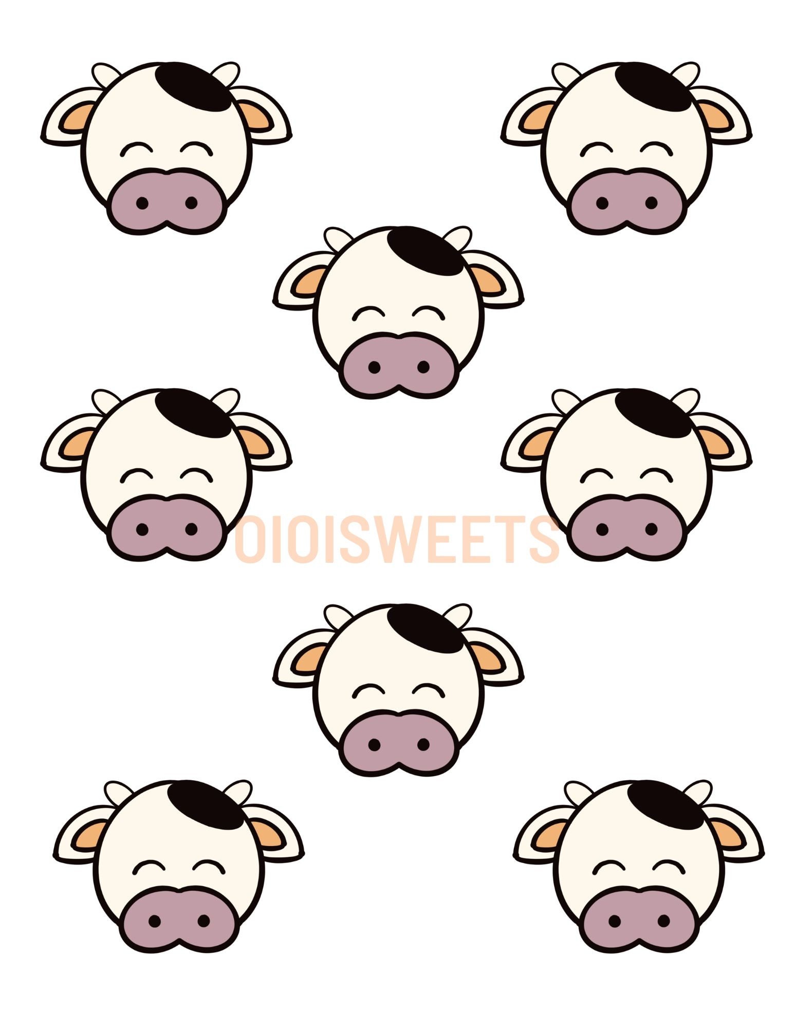 Cow Shape Macaron Template, Character Macaron, Animal Template - Etsy