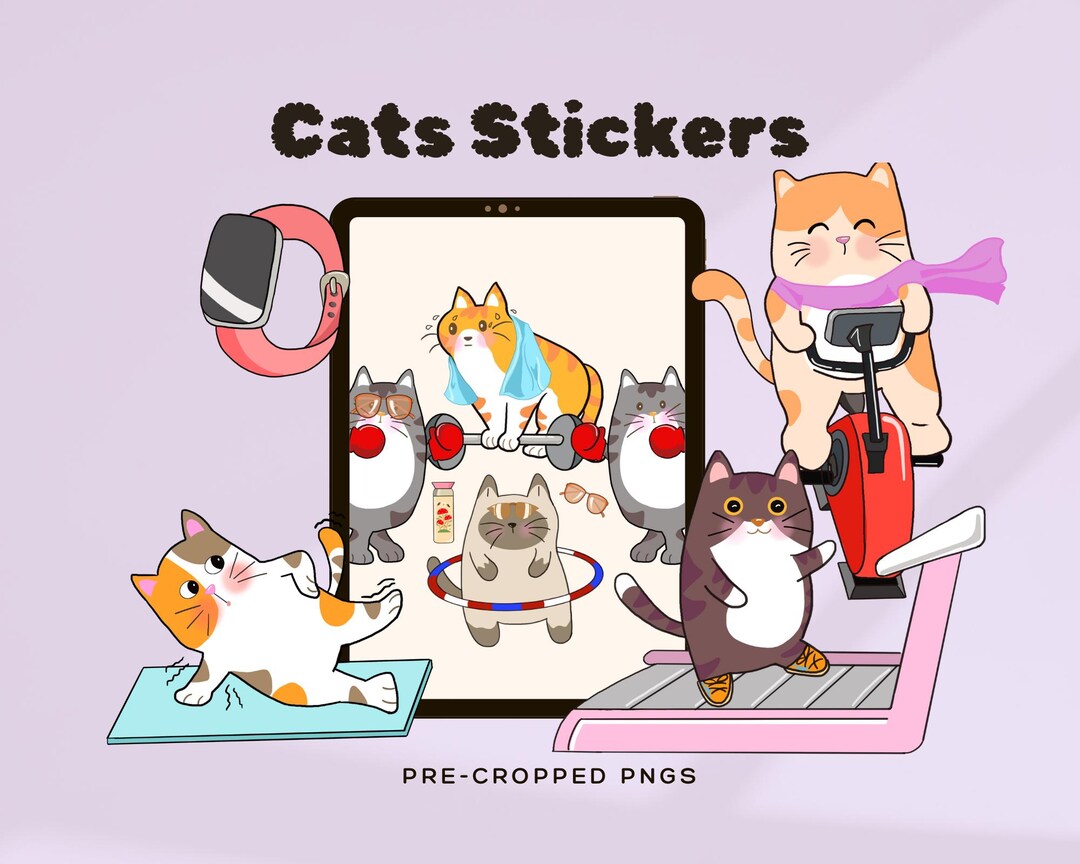 Cats Digital Stickers for Planners Cat Sticker Pack for Goodnotes ...