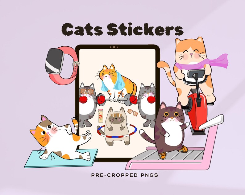 Cats Digital Stickers for Planners Cat Sticker Pack for Goodnotes ...