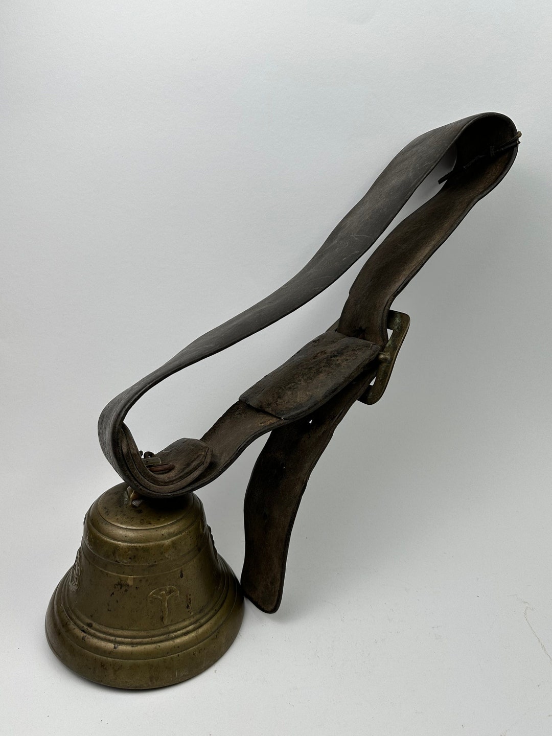 XXL Cowbell Alpine Bell Made of Brass With Leather Straps, Rare ...