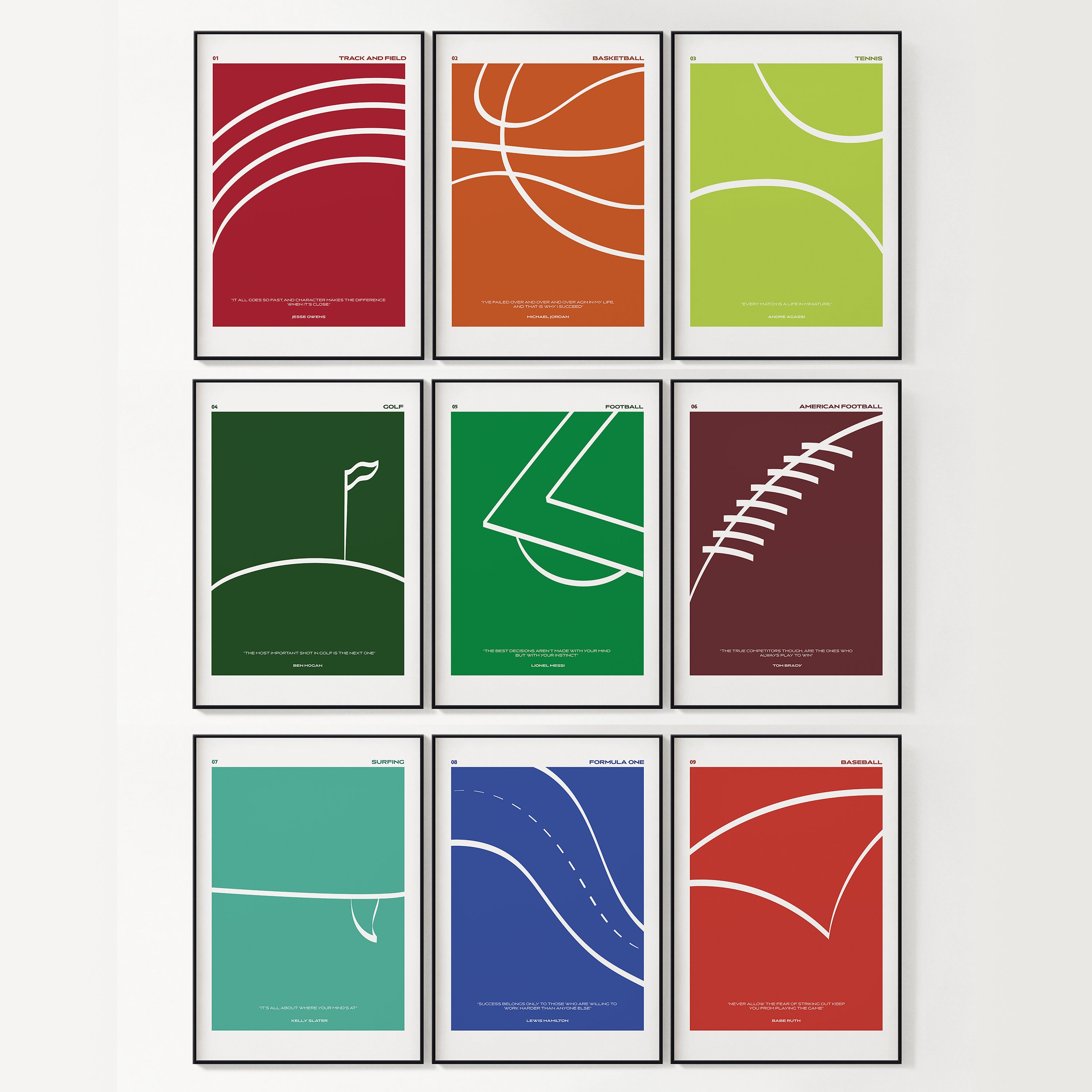 Sports Print Set, Minimalist Sport Wall Art, Sports Wall Art Set ...