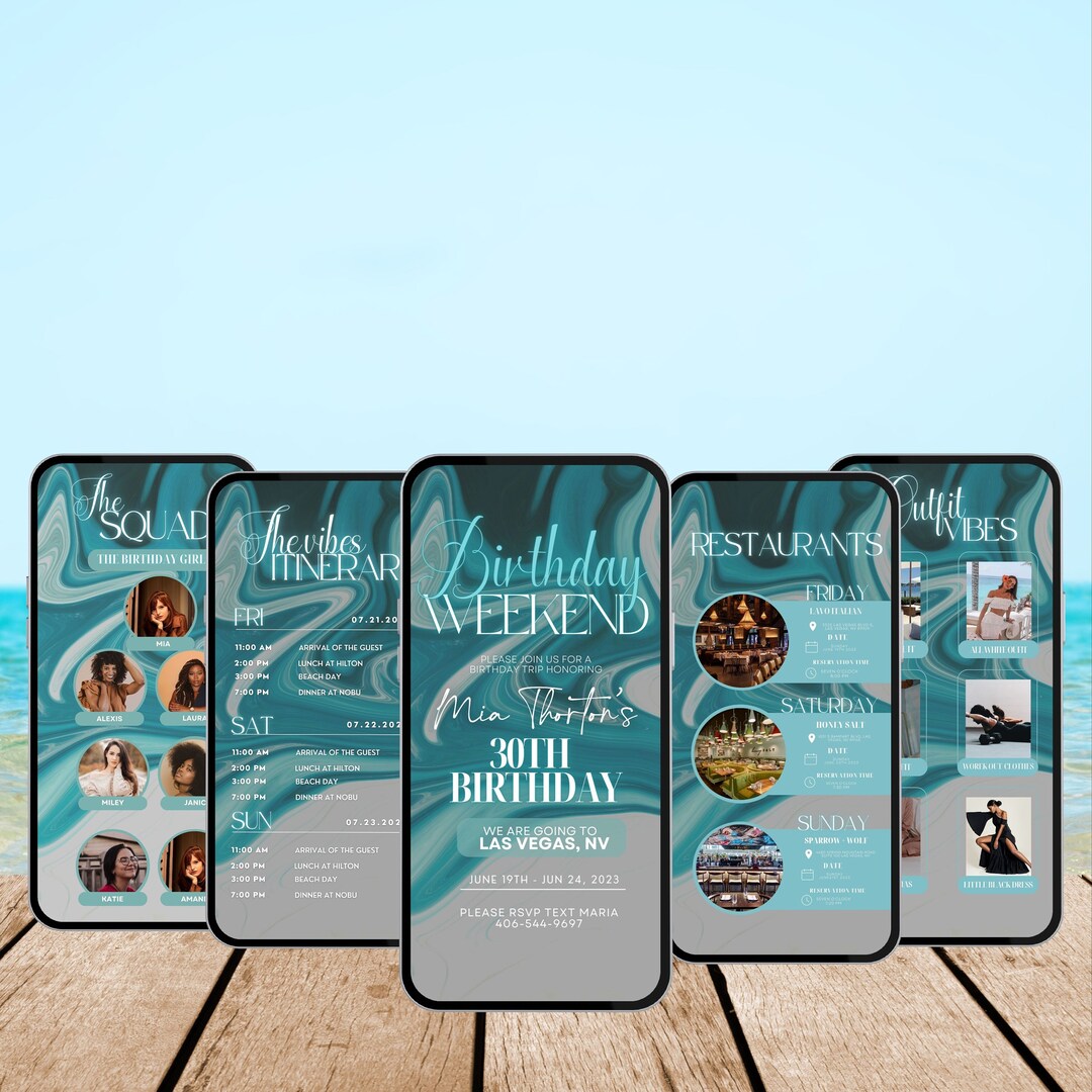 Birthday Weekend, Itinerary Template,travel Itineray, Birthday Weekend ...