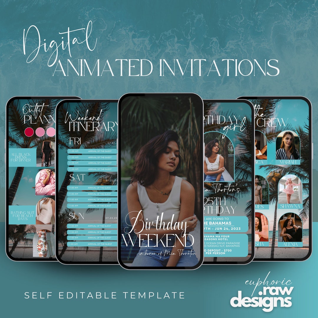 Digital Birthday Weekend Itinerary Template: Girls Trip Invitation - Etsy