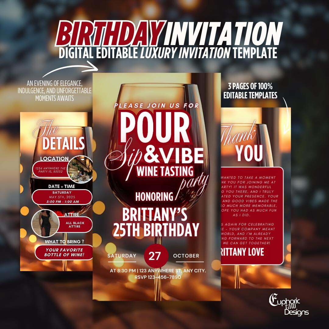 Wine Tasting Birthday Invitation, Digital Text Evite, Winery Birthday ...