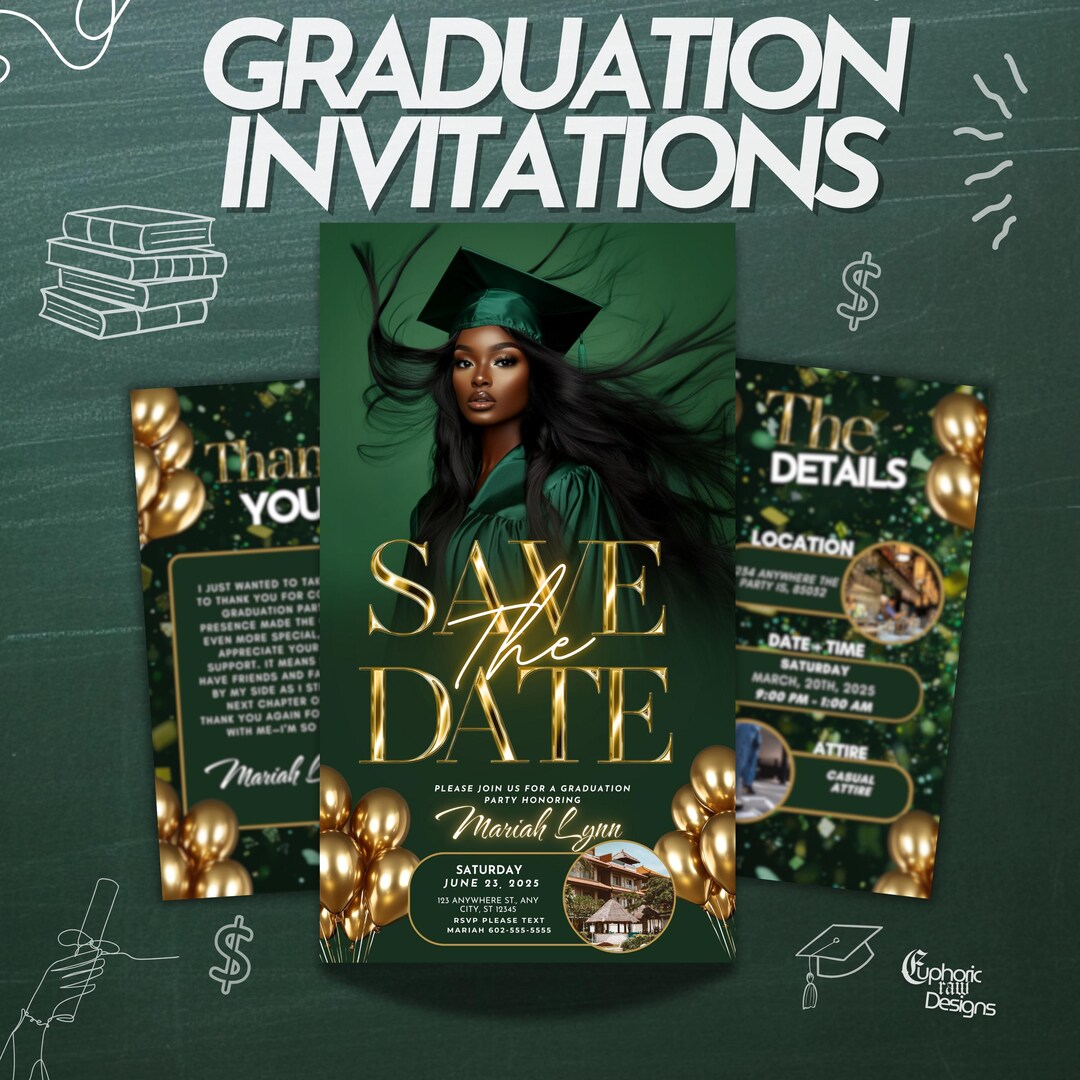 Digital Save the Date Graduation Invite, Graduation 2025 Announcement ...