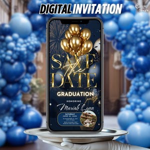 Graduation College Send off Invitation, Blue Trunk Party Invite High ...