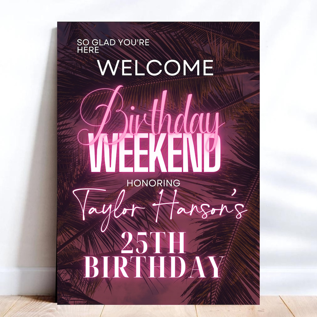 Printable Welcome Sign Birthday Weekend Birthday Welcome - Etsy