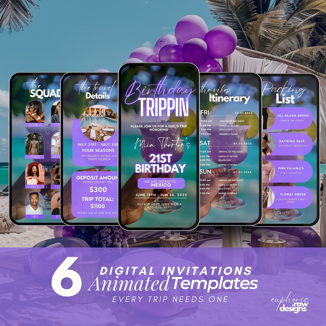 Girls Trip Itinerary, Itinerary Template, Travel Itineray, Birthday ...