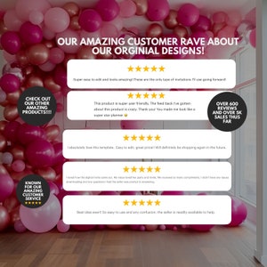 6th Birthday Party Invitation, Neon Pink and Glitter Template, Sixth ...