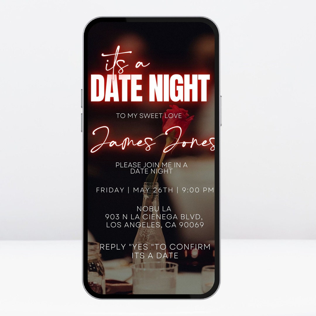 Date Night Invitation Night Out, Couple Date, Dinner Date Invite ...