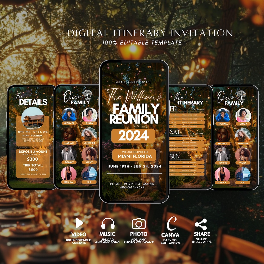 Digital Family Reunion Itinerary, Family Tree, High School Class ...