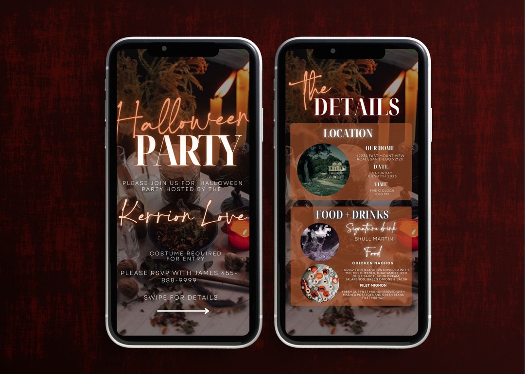 Digital Halloween Party Invitation, Halloween Bash Invite, Halloween ...