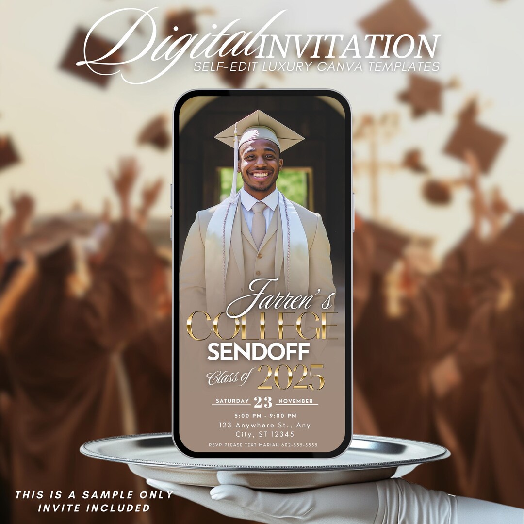 Graduation College Send off Invitation, Tantrunk Party Invite, High ...