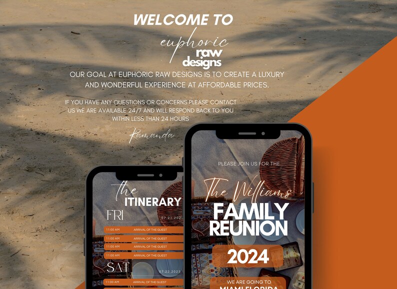 Digital Family Reunion Itinerary, Family Trip Travel Planner, Editable ...