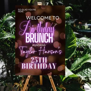 Birthday Brunch Welcome Sign, Printable Sign, Birthday Sign, Welcome ...