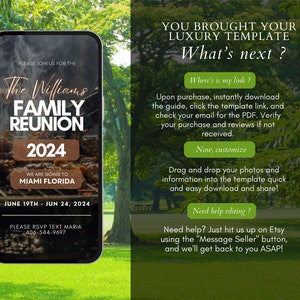 Digital Family Reunion Itinerary, Family Tree Template, Class Reunion ...