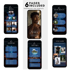 Digital Men’s Itinerary Invitation, Travel Birthday Weekend Template ...