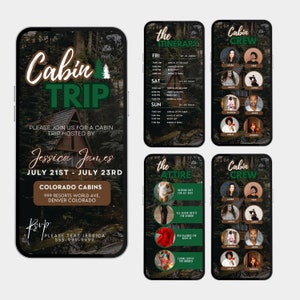 Cabin Trip Itinerary, Camping Trip Invite, Travel Itinerary Template ...